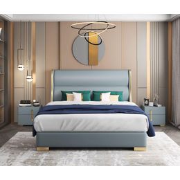 JVmoebel Bett, Luxus Schlafzimmer Designer Bett 180x200cm Metall Neu Hotel