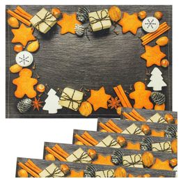 matches21 HOME & HOBBY Platzset, Tischsets Platzsets Stoff CLOTH Lebkuchen Gewürze Schiefer