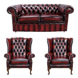 JVmoebel Sofa Klassische Chesterfield Sofagarnitur 2+1+1 Ledermöbel Neu