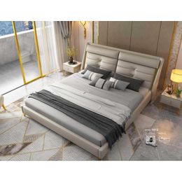 JVmoebel Bett, Luxus Schlafzimmer Doppelbett Bett 180x200cm Leder Neu Hotel