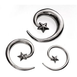 Karisma Piercing-Set Ohr Dehnung Spirale Expander Stahl Silber Stern
