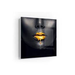 DEQORI Schlüsselkasten 'Goldbedeckte Lippen'