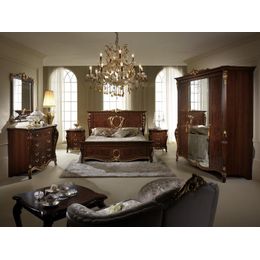 JVmoebel Schlafzimmer-Set Schlafzimmer Set 6 tlg. Design Luxus Möbel Bett Arredoclassic