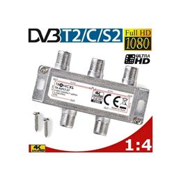 TronicXL SAT-Verteiler DVBT DVBC DVBS Sat F-Splitter 4-fach Antennenverteiler Splitter TV HD