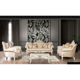 JVmoebel Wohnzimmer-Set, Luxus Sofagarnitur 3+1+1+1 Sitzer Couchtisch Sessel Sofas Sitz 5tlg