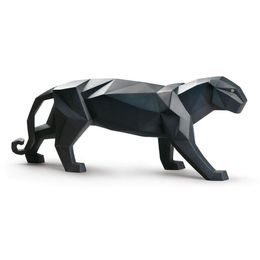 Casa Padrino Dekofigur Casa Padrino Luxus Porzellan Panther Skulptur Mattschwarz 50 x H. 19 cm