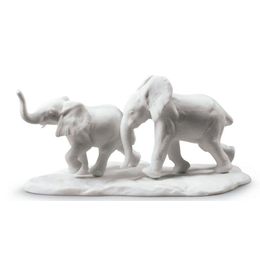 Casa Padrino Dekofigur Casa Padrino Luxus Elefanten Figur / Skulptur Weiß 10 x H. 18 cm