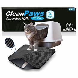 MAVURA Katzenstreu CleanPaws Katzenklo Vorleger Matte Katzenmatte