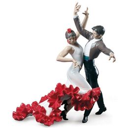 Casa Padrino Dekofigur Casa Padrino Luxus Porzellan Skulptur Flamenco Tänzer Mehrfarbig 38 x H. 44 cm