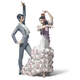 Casa Padrino Dekofigur Casa Padrino Luxus Porzellan Skulptur Flamenco Tänzer Mehrfarbig 30 x H. 43 cm