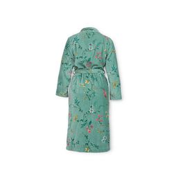 PIP Studio Bademantel Les Fleurs Bathrobe Green S Grün 100% Cotton