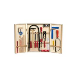 Pebaro Kinder-Werkzeug-Set Laubsäge-Set im Holzschrank mit Holzbrettchen und Stahlwerkzeugen