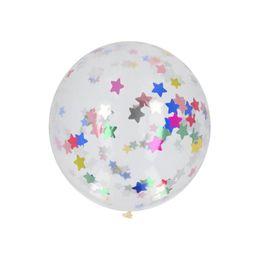 Folat Bubble-Ballon Latexballon Ballon XL mit Konfetti Sterne Mehrfarb