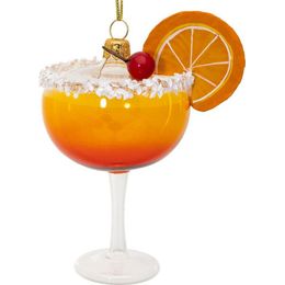 SIKORA Christbaumschmuck BS725 Cocktail Glas mit Orange Glas Premium Weihnachtsbaum Anhänger
