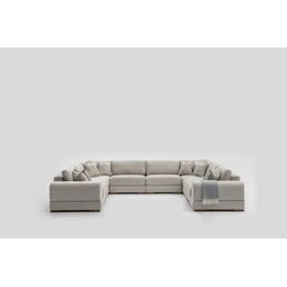 JVmoebel Ecksofa Grau Sofa U Form Modern Design Luxus Wohnzimmer Big