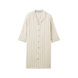 Tom Tailor Damen Nachthemd mit Streifenmuster, beige, Streifenmuster, Gr. XL/42