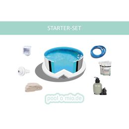 Poolomio Pool STARTER SET Stahlwandpool Rund Ibiza Ø 400 x 120 cm (Set)