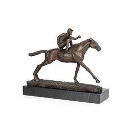 Moritz Dekofigur Bronzefigur Jockey und Pferd