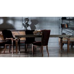 Casa Padrino Esszimmer-Set Luxus Barock Esszimmer Set Bordeauxrot / Beige / Silber
