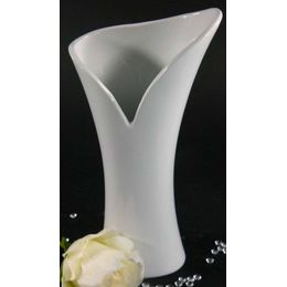 GlasArt Dekovase GlasArt Blumenvase Vase "Pure White" weiß schlicht edel 26cm hoch