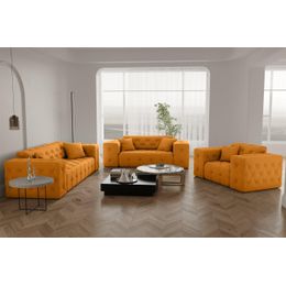 Fun Möbel Fun Möbel Polstergarnitur Sofaset Designersofa CHANTAL 3-2-1 in Stoff Opera Velvet