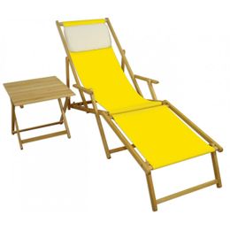 ERST-HOLZ Gartenliege Liegestuhl gelb mit Fußteil