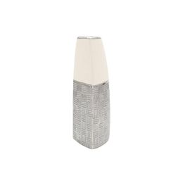 Dekohelden24 Dekovase Edle moderne Deko Designer Keramik Vase Segel in silber-grau weiß (kein