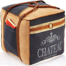 Kobolo Sitzwürfel Sitzpouf Pouf Hocker CHATEAU eckig aus Canvas (1 Stück)