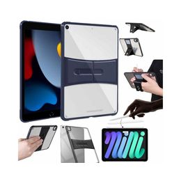 Wigento Tablet-Hülle Für Apple iPad 10.2 Zoll 2019 / 2020 / 2021 7. / 8. / 9. Gen Shockproof Hybrid Tablet Tasche Hülle aufstellbar Blau