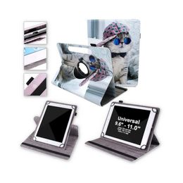 Wigento Tablet-Hülle Für Apple iPad Air 2022 / 2020 4 / 5 Gen 360 Grad Rotation Universell Motiv 9 Tablet Tasche Kunst Leder Hülle Etuis