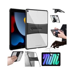 Wigento Tablet-Hülle Für Apple iPad 10.2 Zoll 2019 / 2020 / 2021 7. / 8. / 9. Gen Shockproof Hybrid Tablet Hülle aufstellbar Schwarz