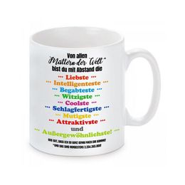 Herzbotschaft Tasse Kaffeebecher mit Motiv Abstand die beste Mutter