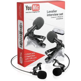 YouMic Mikrofon Set 2 Stück Clip-on Lavalier Mikrofon (1-tlg)