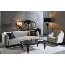 JVmoebel Wohnzimmer-Set Sofagarnitur 3+1 Sitzer Couchtisch Textil Garnitur Design Moderne 3tlg