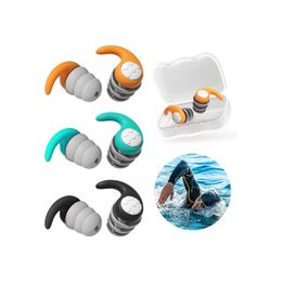 NUODWELL Schwimm-Ohrstöpsel 3 Paar Schwimmen Erwachsene Wasserdichte Silikon Ohrenschutz
