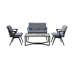 JVmoebel Sofa Büromöbel Set Zweisitzer+x2 Stühle+Couchtisch Luxus Modern Neu