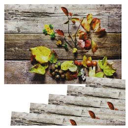 matches21 HOME & HOBBY Platzset, Tischsets Stoff CLOTH Blätter Laub Herbst Holz Herbst 6er