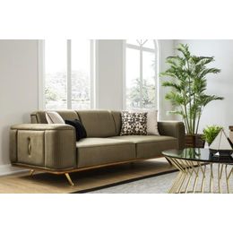 JVmoebel 4-Sitzer Sofa 4 Sitz Wohnzimmer Viersitzer Design schwarz Textil Couchen