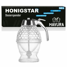 MAVURA Honigglas HONIGSTAR Honig Spender Honigtopf Dosierer Honigbirne Sirup