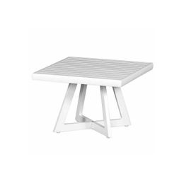 siena GARDEN Gartentisch Alexis Lounge Tisch 50x50 Aluminium matt-weiß Gartentisch Tresentisch