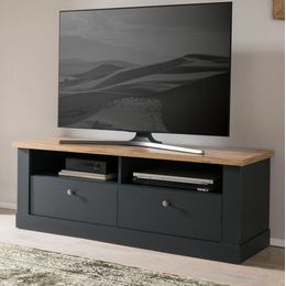 Furn.Design Lowboard Ribera (TV-Schrank in matt grau mit Wotan Eiche