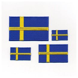 hegibaer Aufnäher 4 Schweden Flaggen Flags Stockholm Patches Aufnäher Aufbügler 1251