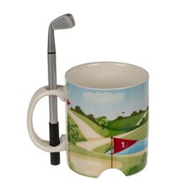 Out of the Blue Tasse Golf Tasse mit Golfschläger als Kugelschreiber und Ball