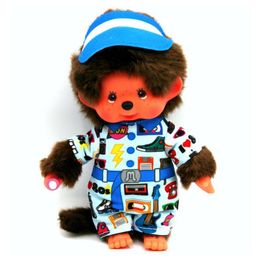 Monchhichi Plüschfigur Junge im 80er Jahre Kostüm 20 cm Monchhichi Puppe Fashion Outfit