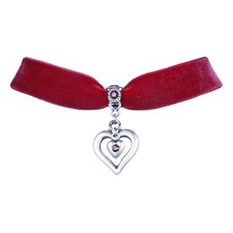 LUISIA® Collier Samt Kropfband Herz in Herz mit Swarovski® Elements (inkl. Schmuckbox)