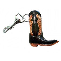 Westernlifestyle Schlüsselanhänger Schlüsselring mit Karabiner Cowboystiefel echt Leder Handarbeit