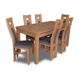 Beautysofa Sitzgruppe Essgruppe Tisch- und 6 Stuhl-Set Tischgruppe Laminat Tischplatte