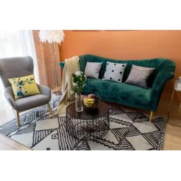 JVmoebel Wohnzimmer-Set, Designer Edel Stahl Textil Stoff Sofa Polster Couch 3+1 Garnituren
