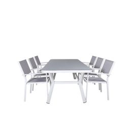 ebuy24 Garten-Essgruppe Virya Gartenset Tisch 100x200cm und 6 Stühle Copac