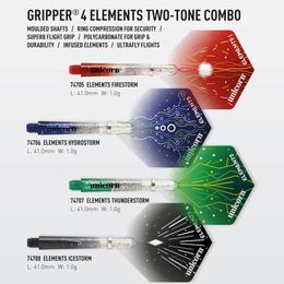 Unicorn Dartpfeil Unicorn Gripper 4 Elements Two-Tone Combo Shaft + Flight m/thunderstor